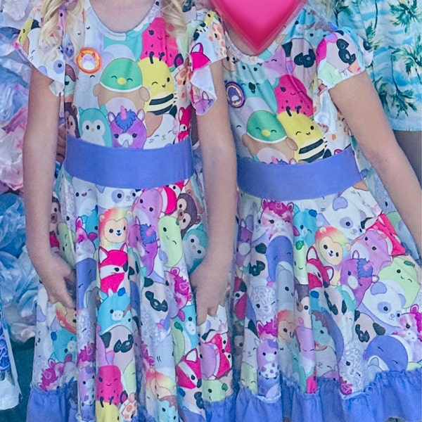 Purple Squishmallow Bow Back Twirl Dress - Etsy