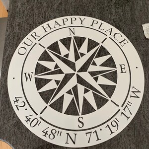 Custom Metal Compass Coordinates Sign Any Location - Etsy