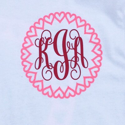 Open Heart Circle Monogram Frame SVG File PDF / Dxf / Jpg / - Etsy