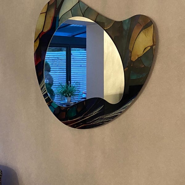 Asymmetrical Mirror, Irregular Mirror, Mirror Wall Decor on Tempered ...