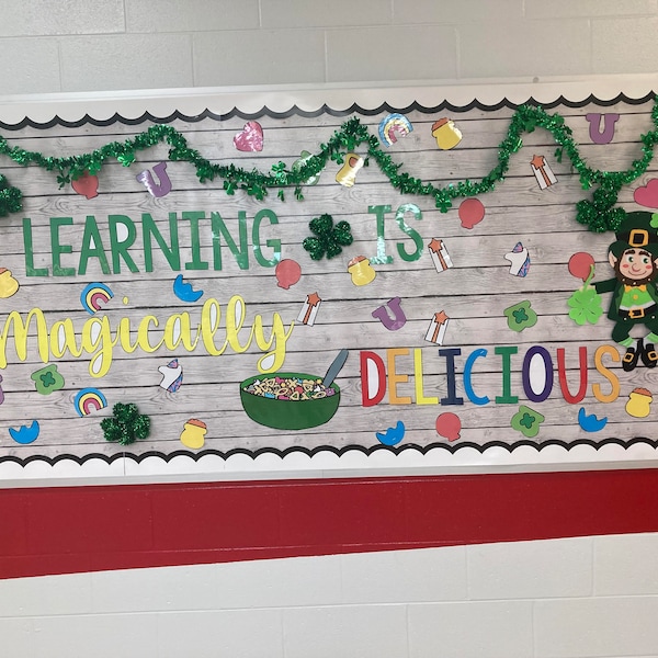 March Lucky Charms Bulletin Board Kit- St. Patrick's Day Bulletin Board ...