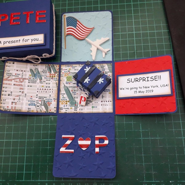 Male Birthday Cake Exploding Box Card Male Exploding Box Card Gray ...