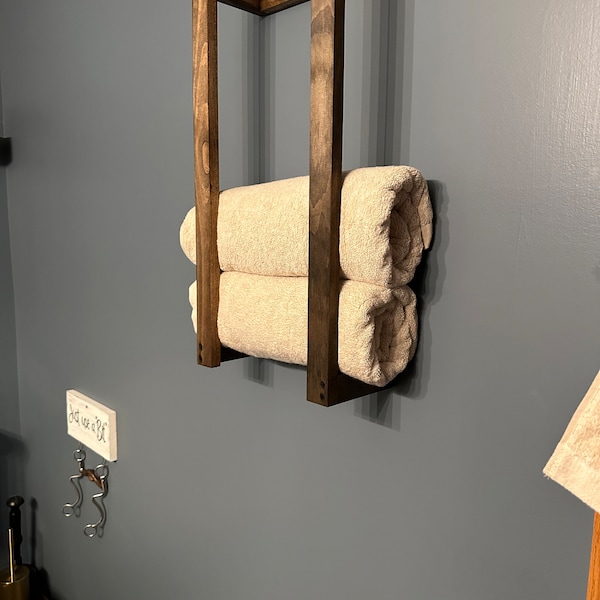 Floating Towel Rack | Bathroom Rack | Home Decor | Farmhouse | Wall ...