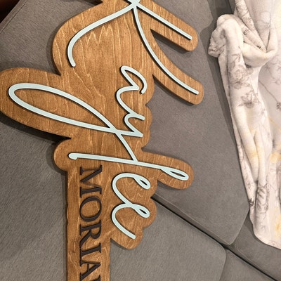 Large Wood Name Sign, Nursery Name Sign, Boho Nursery Sign , Above Crib ...