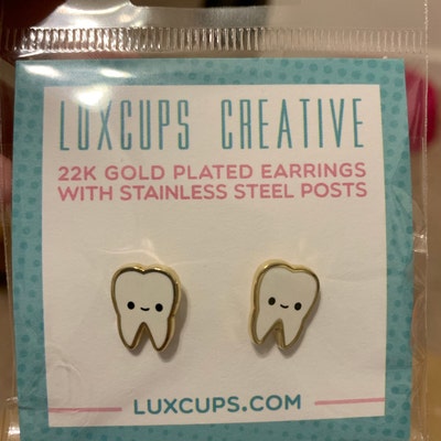 Tooth Earrings Hard Enamel Teeth Earring Stud Dentist Earrings Dental ...