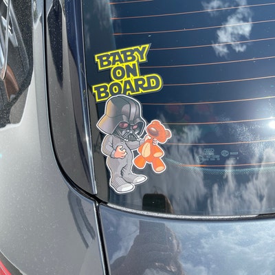 Starwars Baby Vader, Baby on Board Bumper Sticker, Adorable Darth Vader ...