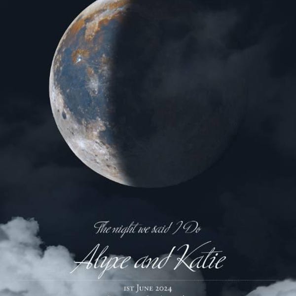Custom Moon Phase | Personalised Gift Art | Personalized Moon Phase ...