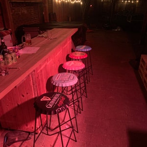 Bar Stool Man Cave Bar Stool Home Bar Bottle Top Cap Custom Design ...