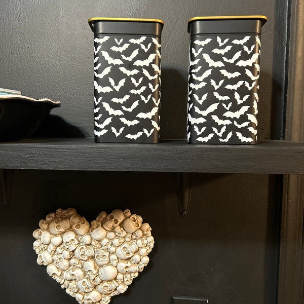 Goth Kitchen Storage Bats Storage Canister Gothic Kitchen Decor Black ...