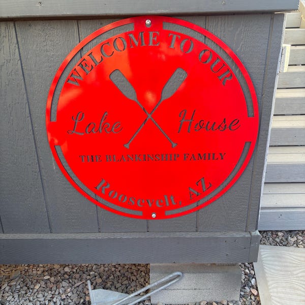 Lakehouse Metal Sign-metal Wall Art-lakehouse Sign-metal Words-lake ...