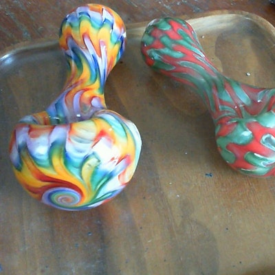 Rainbow Tie Dye Pipe 1 Glass Pipe Tie Dye Spiral Chunky Colorful Unique ...