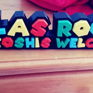 Custom Mario Style Name Plate Personalised Desk Sign Boy - Etsy