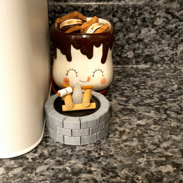 Mini Fire Pit - Led Tealight Candle With Holder - 3D Printed - Etsy