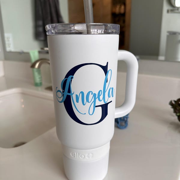 Custom Name Initial Vinyl Decal: Yeti Tumbler, Laptop, Water Bottle - Etsy