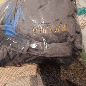 Personalised Ladies Faux Fur Trim Robe Christmas Gift Custom Name ...