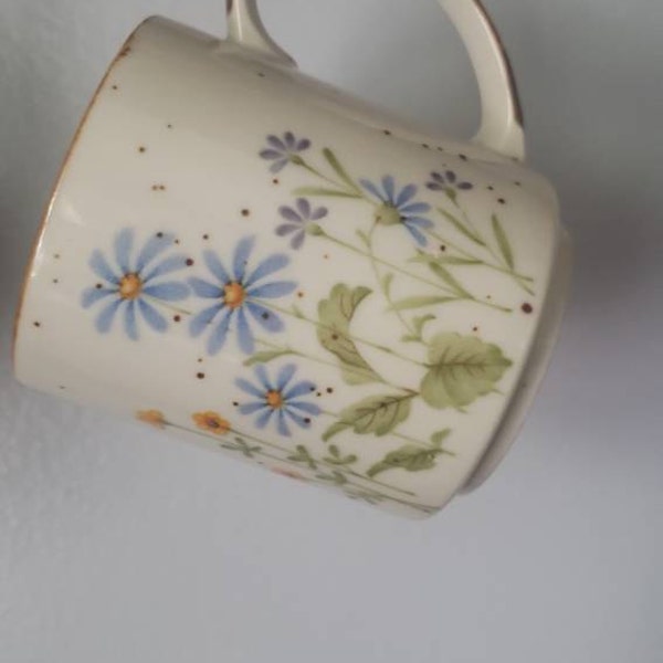 1970's Vintage Speckled Stoneware Pottery Floral Planters & Coffee Mug ...
