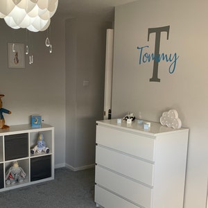 Boy Name Wall Stickers, Custom Name Initial Wall Sticker Vinyl Decal ...