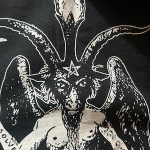 PENTAGRAM red Sigil of Baphomet Hoodie Satan Satanic Witchcraft Witch ...