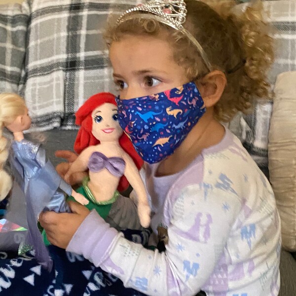 Age 3-8 Elsa Frozen Filter Included 3 Layer Adjustable Cotton Mask ...