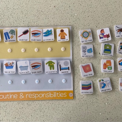 DAILY ROUTINE CHART for Children // Routine Chart for Kids Children's ...