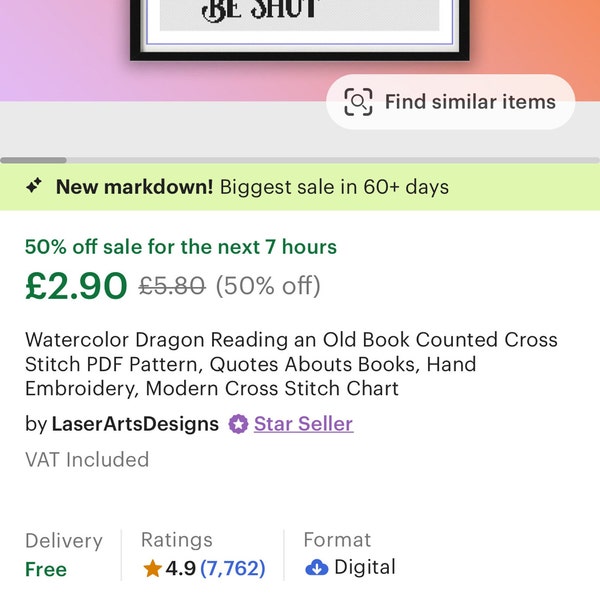 Watercolor Dragon Reading an Old Book Counted Cross Stitch PDF Pattern ...