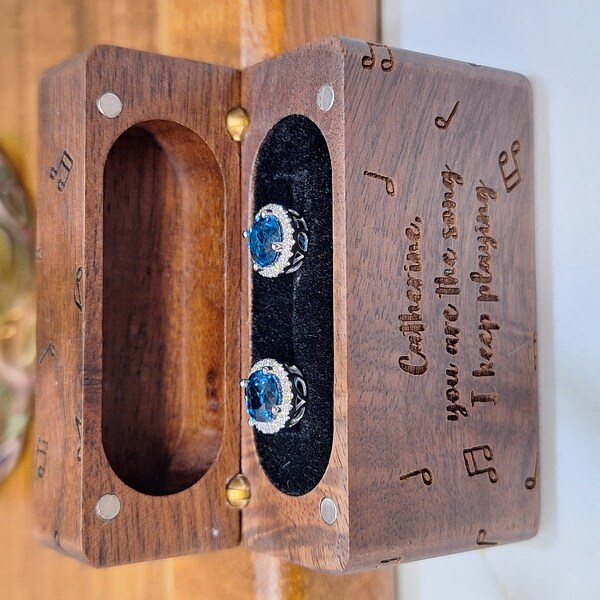 Premium Flip Ring Box XL - Engraved Single Ring Proposal Engagement ...