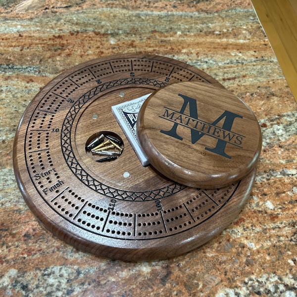 RUSTIC KNOTTY WALNUT Cards 'N Marbles With Handle - Etsy