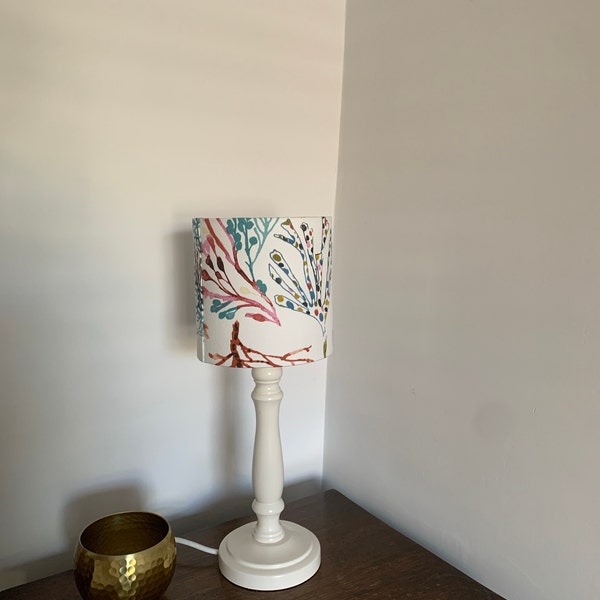 Seascape Lampshade, Coastal Lamp Shade, Applique, Fringed Artisan Shade ...