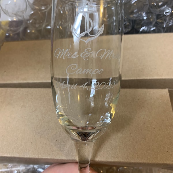 Personalized Anchor Champagne Flutes Wedding Toasting Flutes Set of 2 ...