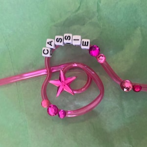 Personalized Silly Straw One Alphabet Bead Embellished Silly Straw ...