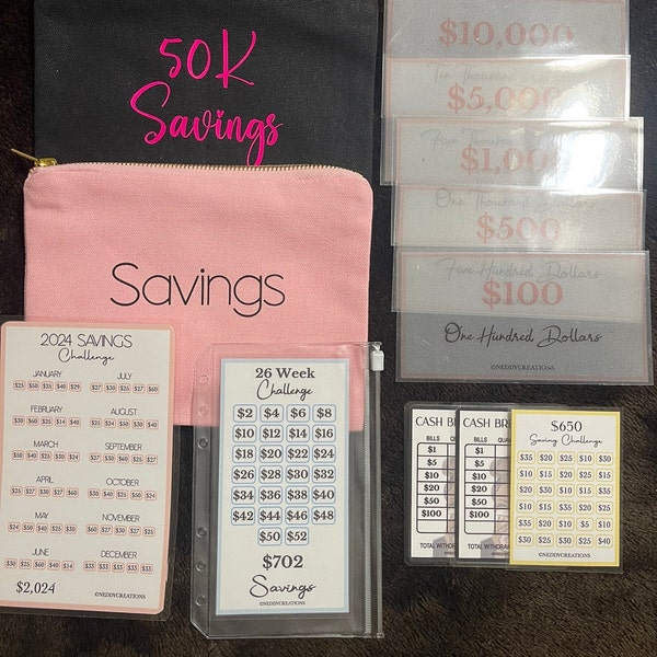 26 Week Challenge, 700, Savings Challenge Envelopes, Savings Challenge ...