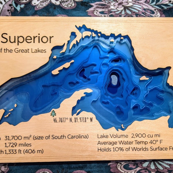 Layered Lake Superior Map SVG EPS DXF - 9 Layers | Cricut | Silhouette ...