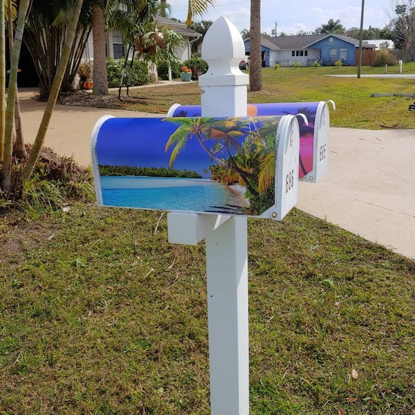 Magnetic Mailbox Cover Beach Tropical Palm Tree Summer Mailbox Cover ...