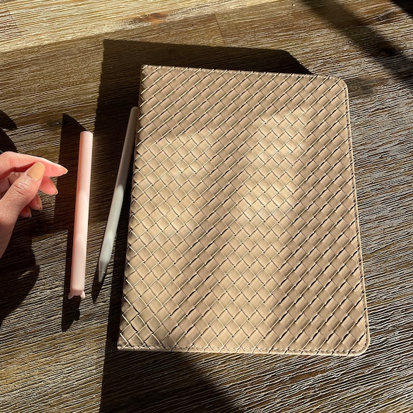 Woven Beige Leather iPad Case | Boho Chic Cover for iPad Pro/air | iPad ...