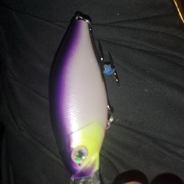 Custom Painted Jerkbait Bass Fishing Lure. Black and White Jerk Bait ...