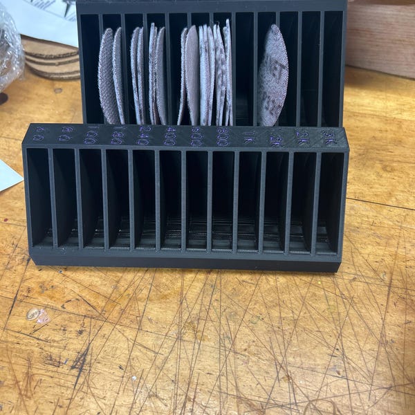 12 Slot Sandpaper Disc Holder | 3 Inch 75mm) | Garage Organization ...