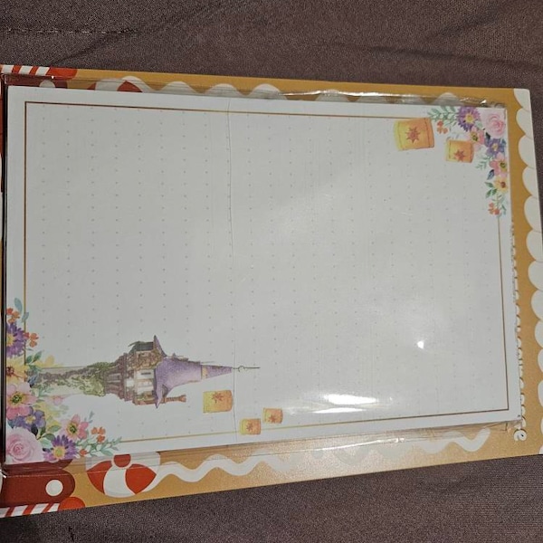 Rapunzel Tower Floral Memo Notepad/ 50 Sheets Grid Dot Bullet Journal ...