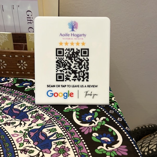 Google Review QR Code Sign and NFC Stand Acrylic Get More Positive ...
