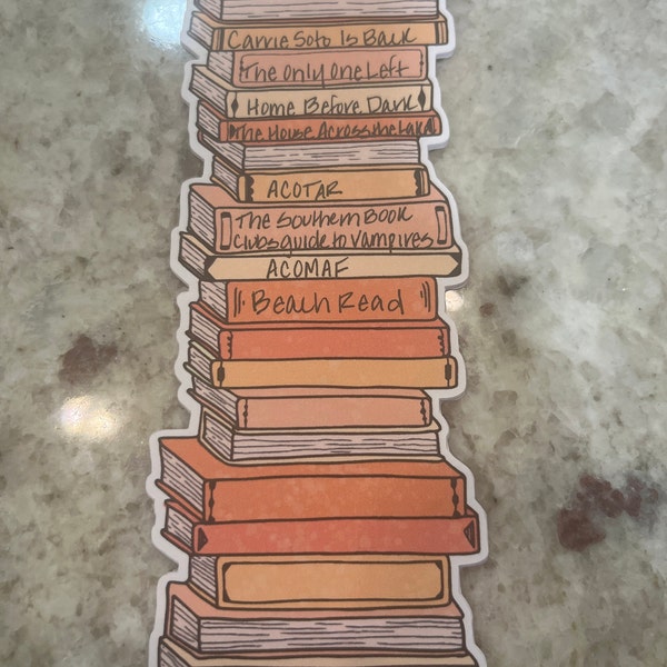 Bookmark Book Tracker, Book Stack, Double Sided, 34 Books to Fill per ...