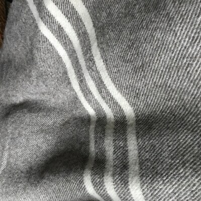 Wool Throws Available in Dark and Light Gray Tweed With Cream Stripes ...