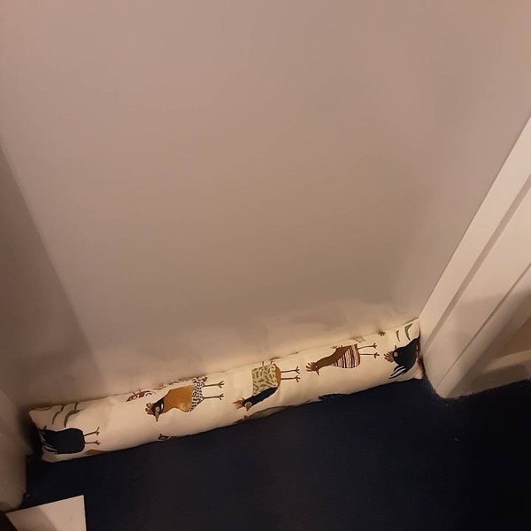 Red French Ticking Stripe Heavy Draught Excluder – 70-200cm, Weighted ...
