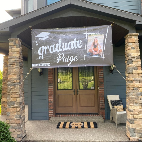 Graduation Photo Banner Chalkboard - Personalized Graduation Banner ...