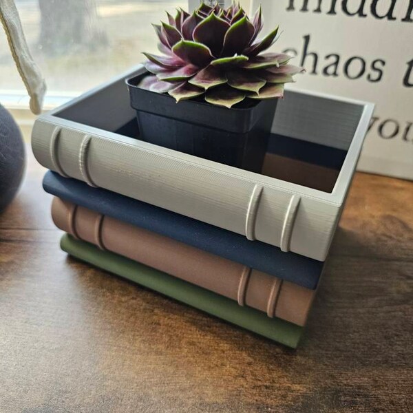 Book Planter for Readers, Stack of Books Succulent Plant Pot, Succulent ...