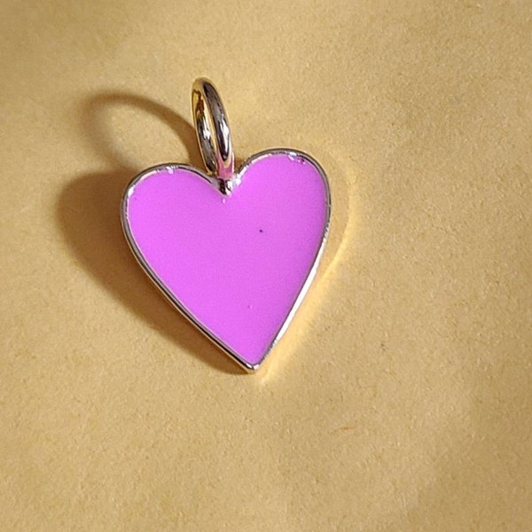 Neon Heart Charms Enamel Heart Pendant for Necklace Earring Charm ...