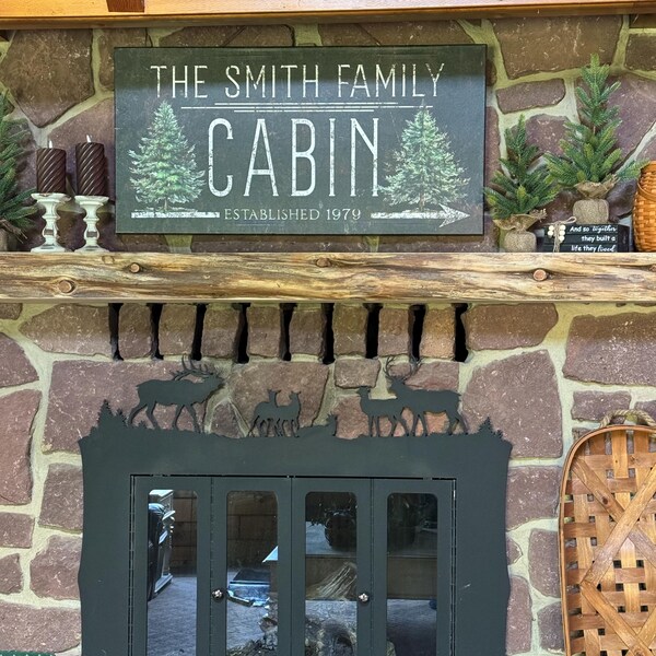 Custom Cabin Sign, Mountain House Decor, Family Cottage Sign, Modern ...