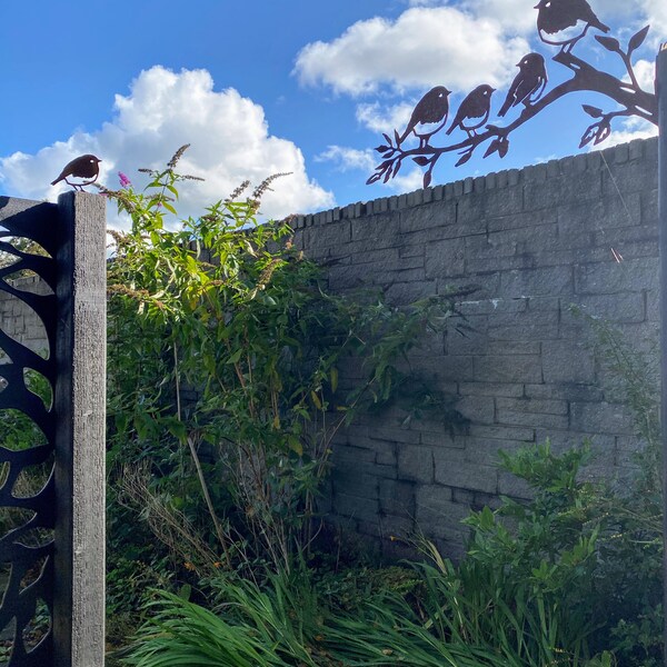 Rusty Metal Wren Bird / Rusty Metal Bird Garden Gift / Bird Fence ...