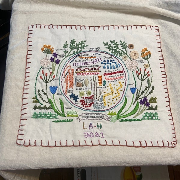 Original Dropcloth Embroidery Sampler - Etsy