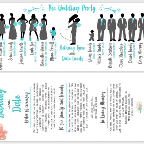 Fun Infographic Wedding Program Template, 5x8 2sides - Wedding Programs ...