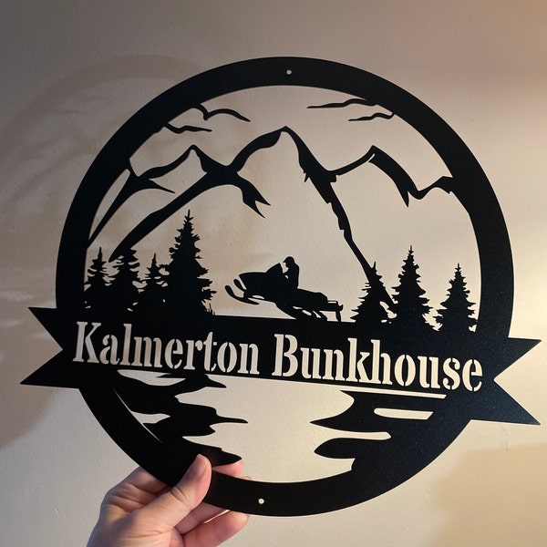 Snowmobile Personalized Metal Wall Art Hanging, Great Outdoor Sign - Etsy