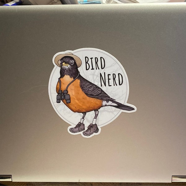 Bird Nerd Vinyl Sticker. Birding Bumper Sticker. Bird Lover Water ...